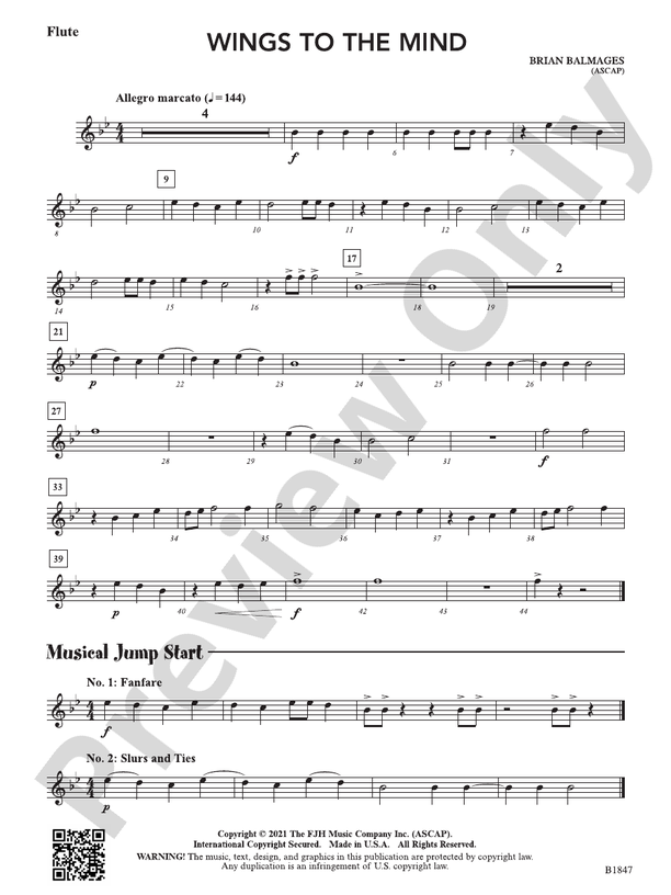 Wings to the Mind: Flute: Flute Part: Brian Balmages - Digital Sheet ...