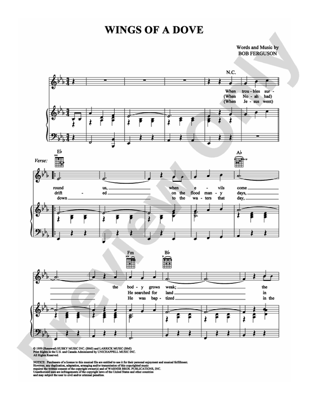 Wings of a Dove: Piano/Vocal/Chords: Bob Ferguson - Digital Sheet Music ...