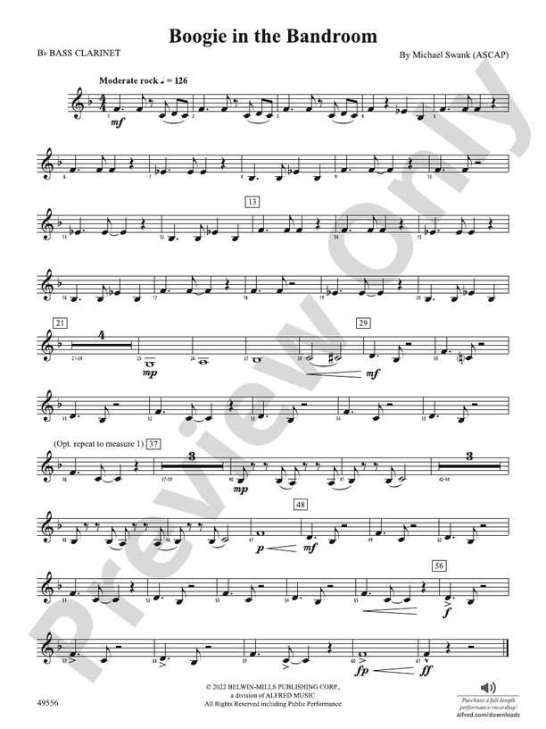 Boogie in the Bandroom: B-flat Bass Clarinet: B-flat Bass Clarinet Part - Digital Sheet Music ...