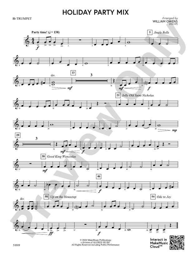 Holiday Party Mix: 1st B-flat Trumpet: 1st B-flat Trumpet Part ...