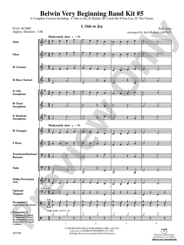 Belwin Very Beginning Band Kit #5: Concert Band Conductor Score & Parts ...