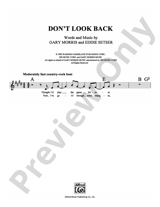 Don't Look Back: Lead Sheet: Gary Morris - Digital Sheet Music Download