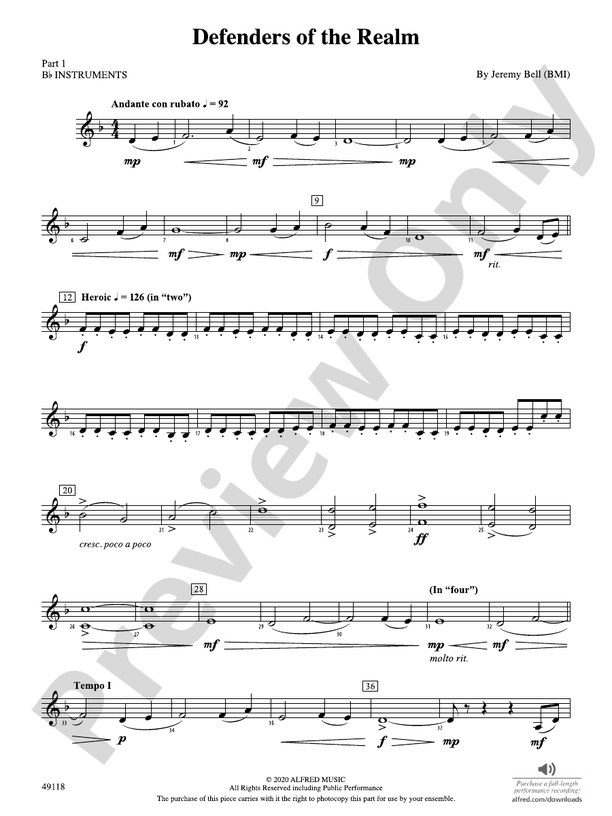 Defenders of the Realm: Part 1 - B-flat Instruments: Part 1 - B-flat ...