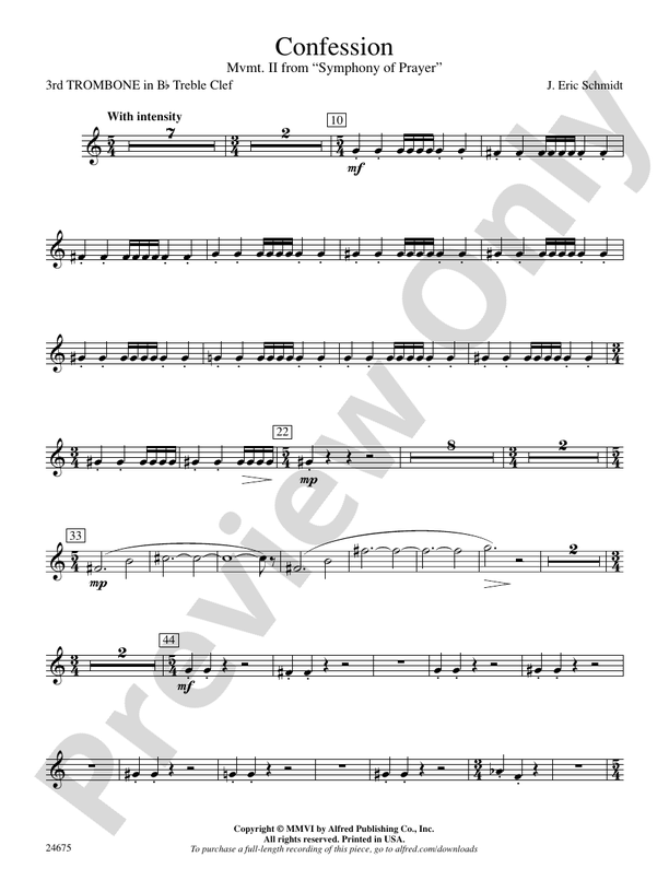 Confession (Movement 2 of Symphony of Prayer): (wp) 3rd B-flat Trombone ...