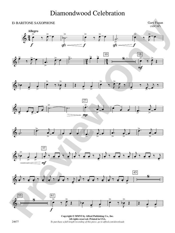 Diamondwood Celebration: E-flat Baritone Saxophone: E-flat Baritone Saxophone Part - Digital ...