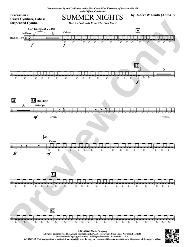 Summer Nights - Mvt. 3 - Postcards from the First Coast: 2nd Percussion ...