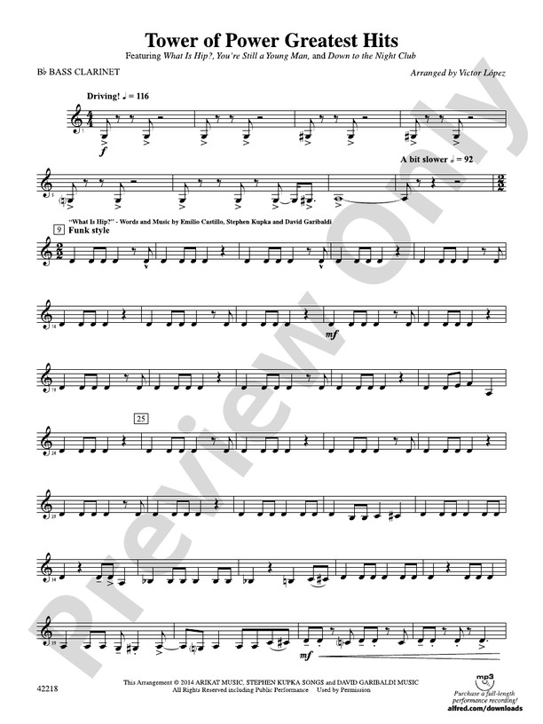 Tower of Power Greatest Hits: B-flat Bass Clarinet: B-flat Bass ...