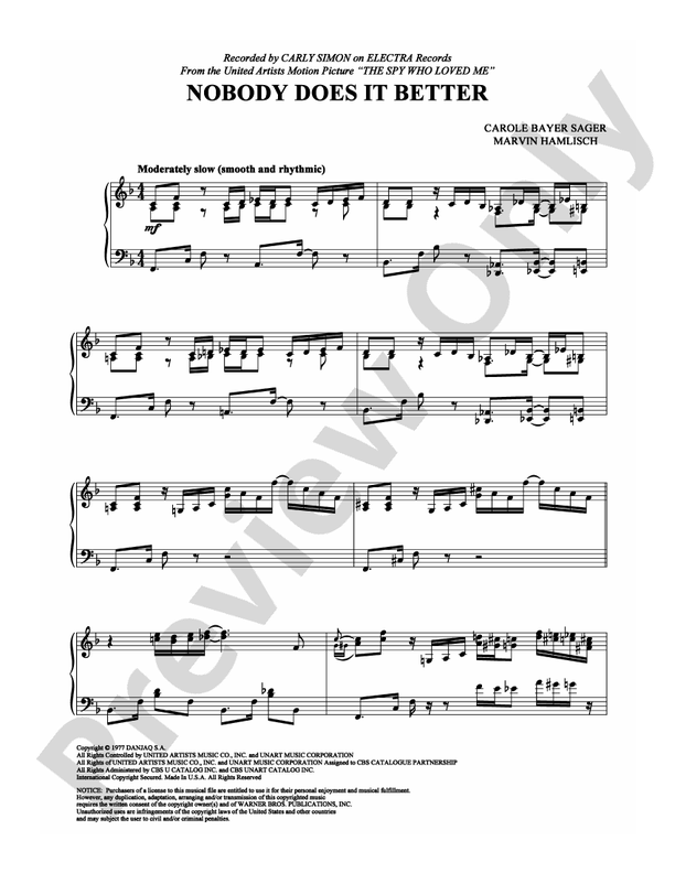 Nobody Does It Better: Piano: George Shearing - Digital Sheet Music Download