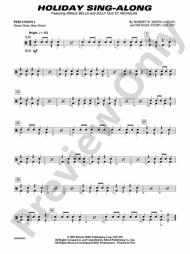 Holiday Sing-Along: 1st Percussion: 1st Percussion Part - Digital Sheet ...