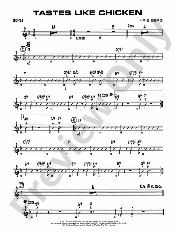 Tastes Like Chicken: Guitar: Guitar Part - Digital Sheet Music Download