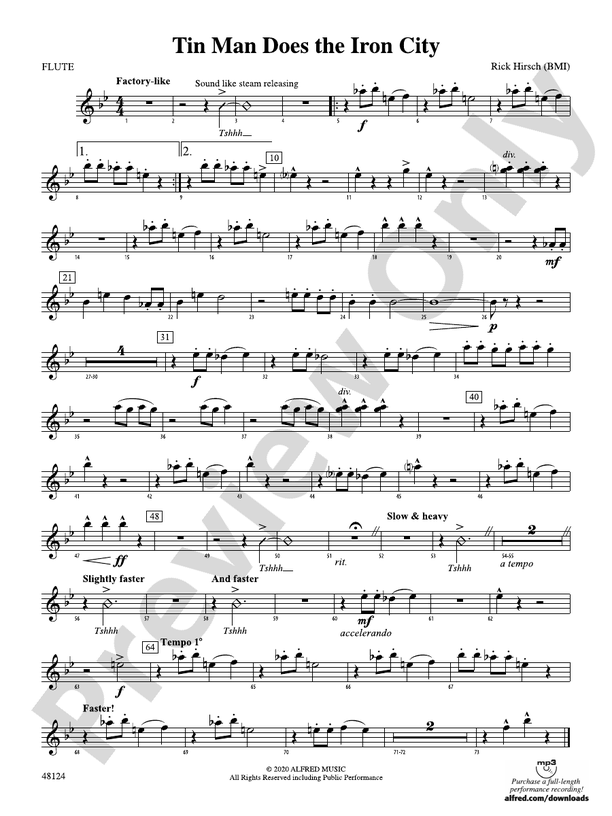 Tin Man Does the Iron City: Flute: Flute Part - Digital Sheet Music Download
