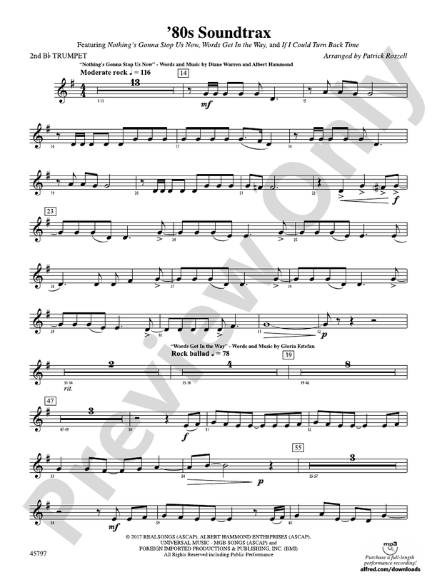'80s Soundtrax: 2nd B-flat Trumpet: 2nd B-flat Trumpet Part - Digital ...