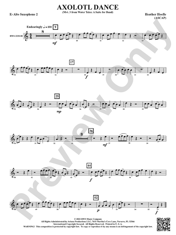 Axolotl Dance - Mvt. 3 from Water Tales: A Suite for Band: 2nd E-flat ...