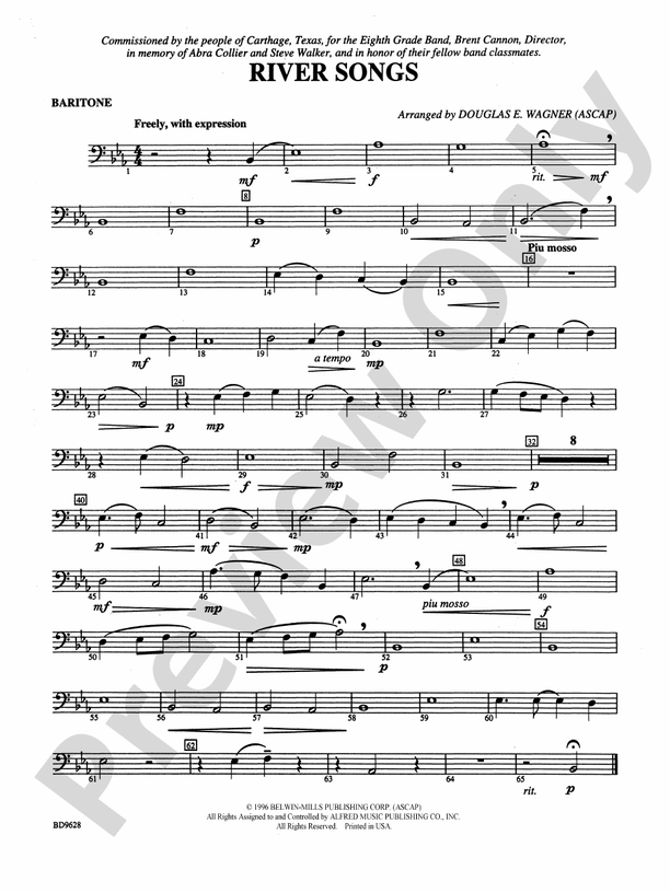 River Songs: Baritone B.C.: Baritone B.C. Part - Digital Sheet Music ...