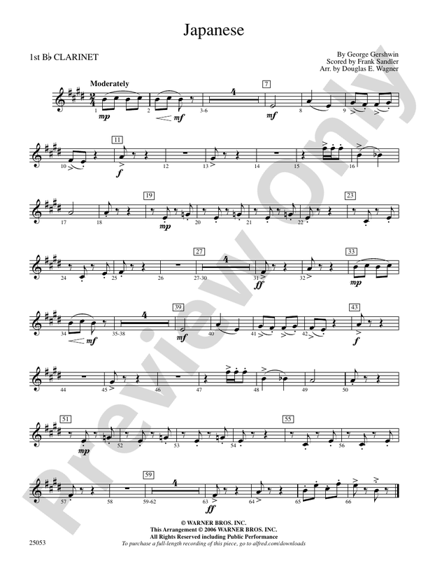 Japanese: 1st B-flat Clarinet: 1st B-flat Clarinet Part - Digital Sheet ...