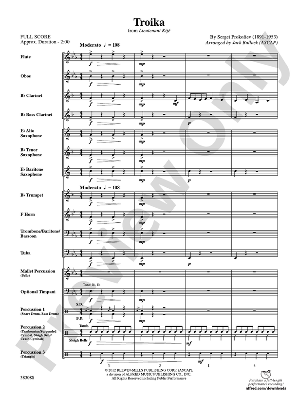 Troika (from Lieutenant Kijé Suite): : Sergei Prokofiev - Digital Sheet ...