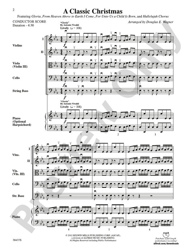 A Classic Christmas: String Orchestra Conductor Score & Parts - Digital ...