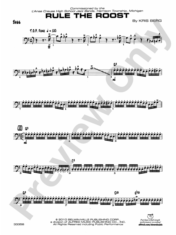 Rule the Roost: String Bass: String Bass Part - Digital Sheet Music Download