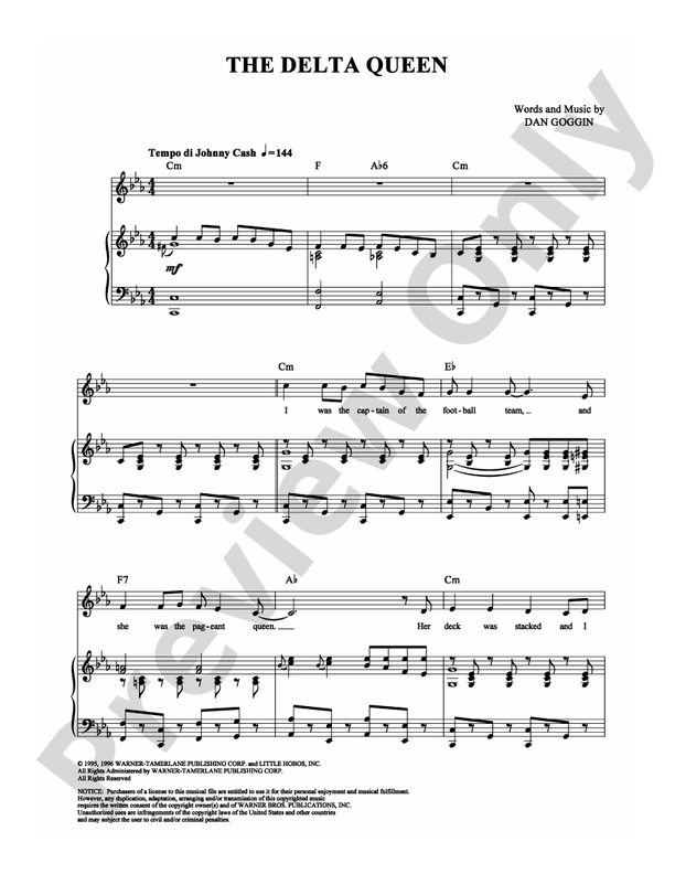 The Delta Queen: Piano/Vocal/Chords: Dan Goggin - Digital Sheet Music ...