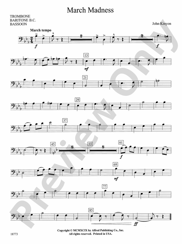 March Madness: 1st Trombone: 1st Trombone Part - Digital Sheet Music ...