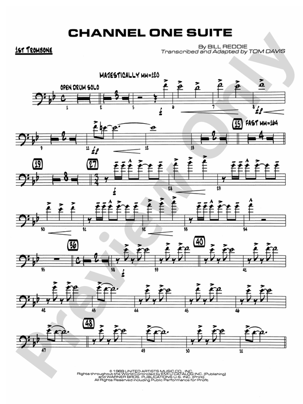 Channel One Suite: 1st Trombone: 1st Trombone Part - Digital Sheet ...
