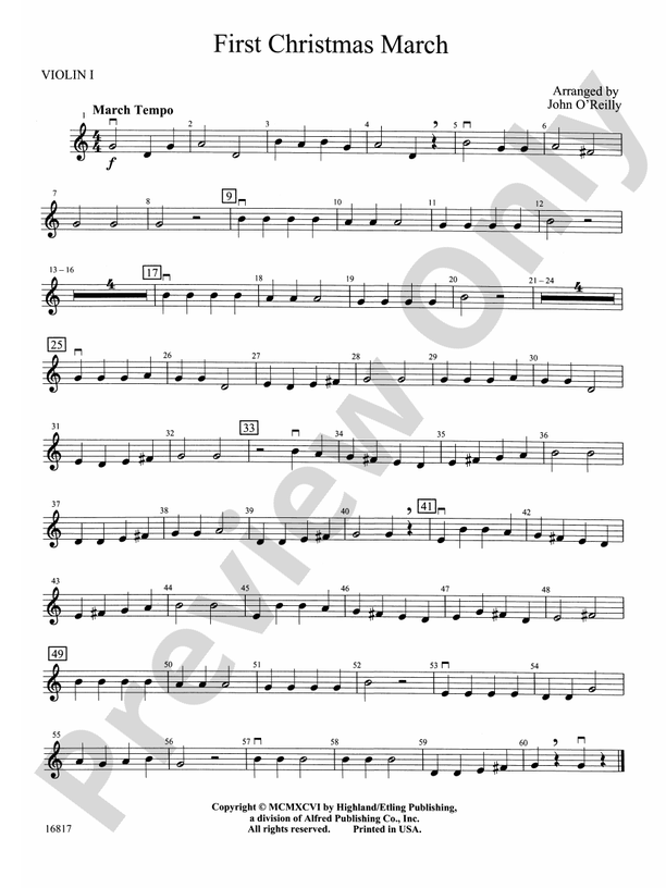 First Christmas March: 1st Violin: 1st Violin Part - Digital Sheet ...