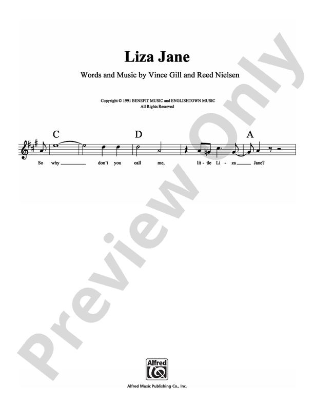 Liza Jane: Lead Sheet: Vince Gill - Digital Sheet Music Download