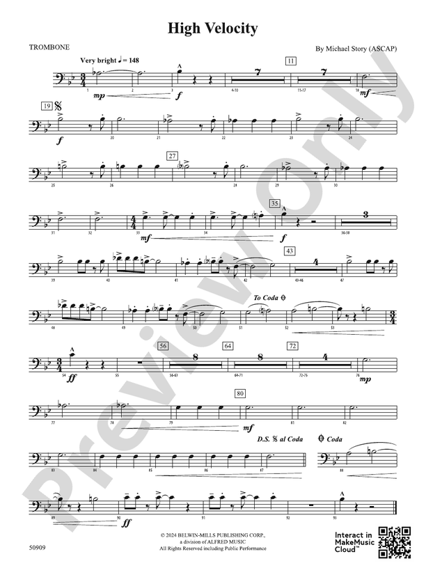High Velocity: 1st Trombone: 1st Trombone Part - Digital Sheet Music ...
