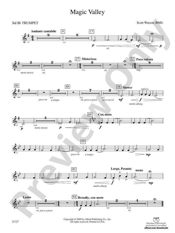 Magic Valley: 3rd B-flat Trumpet: 3rd B-flat Trumpet Part - Digital ...