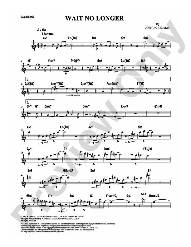 Wait No Longer: Solo & Small Ensemble: Joshua Redman - Digital Sheet ...