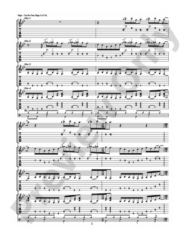 Tea for One: Guitar TAB: Led Zeppelin - Digital Sheet Music Download