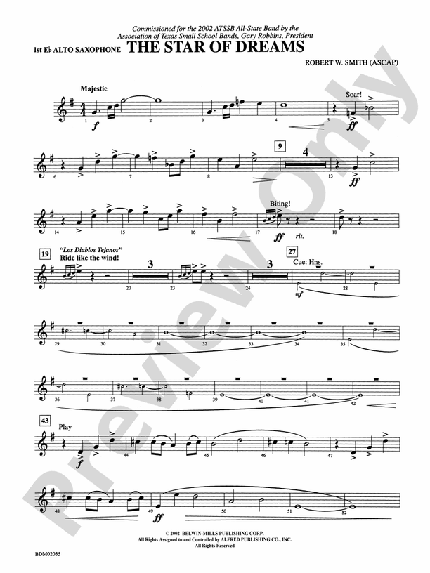 The Star of Dreams: E-flat Alto Saxophone: E-flat Alto Saxophone Part - Digital Sheet Music Download