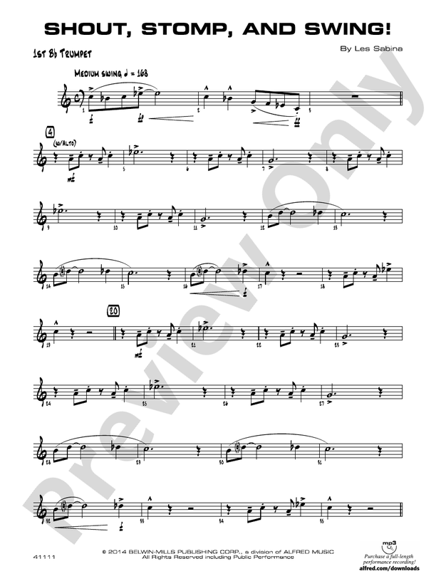 Shout, Stomp, and Swing!: 1st B-flat Trumpet: 1st B-flat Trumpet Part - Digital Sheet Music Download