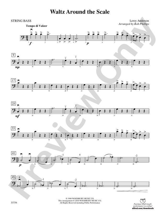 Waltz Around the Scale: String Bass: String Bass Part - Digital Sheet ...