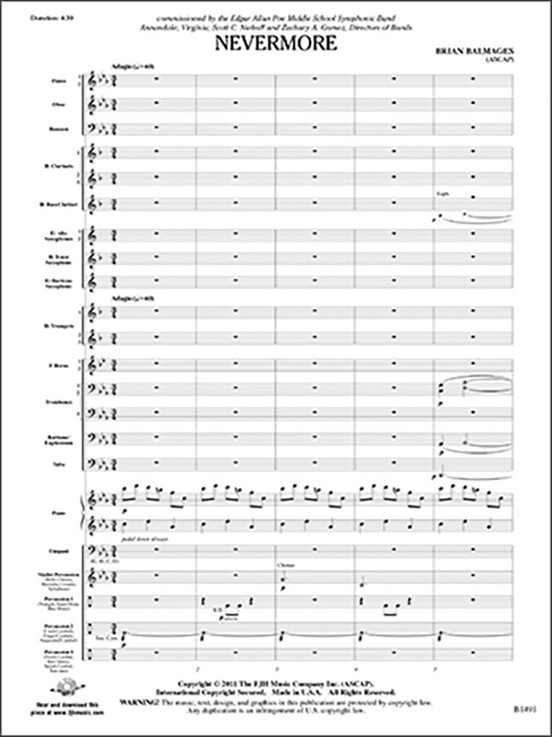 Nevermore: Concert Band Conductor Score: Brian Balmages | Sheet Music