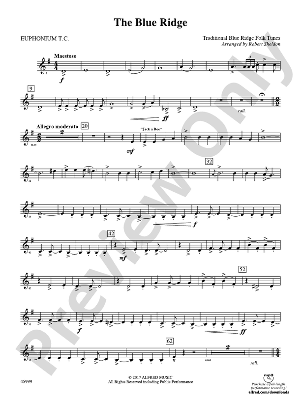 The Blue Ridge: Baritone T.C.: Baritone T.C. Part - Digital Sheet Music ...