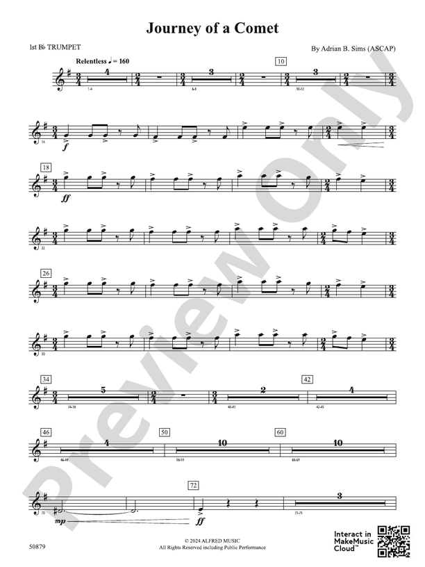 Journey of a Comet: 1st B-flat Trumpet: 1st B-flat Trumpet Part ...