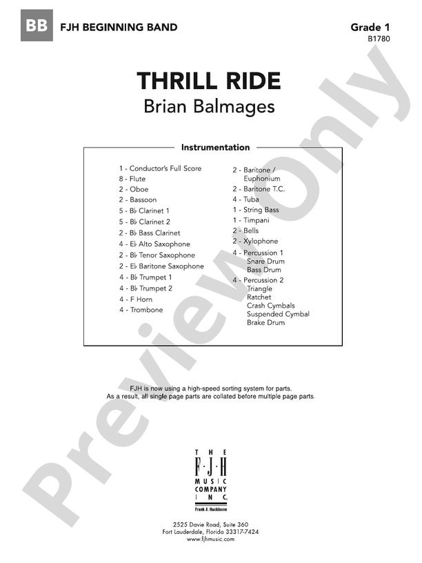 Thrill Ride: Score: Concert Band Score: Brian Balmages - Digital Sheet ...