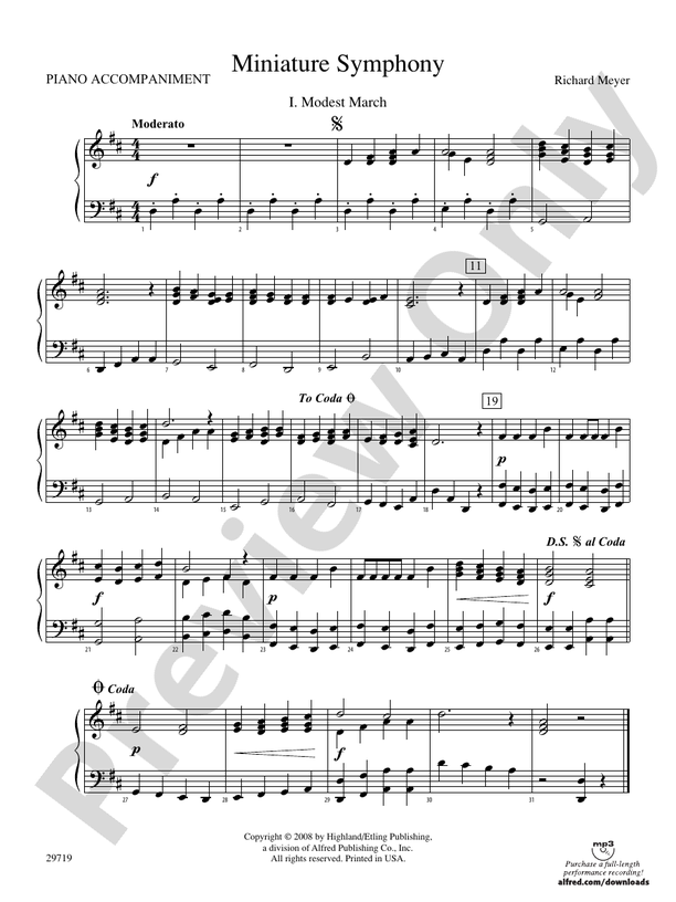 Miniature Symphony: Piano Accompaniment: Piano Accompaniment Part ...