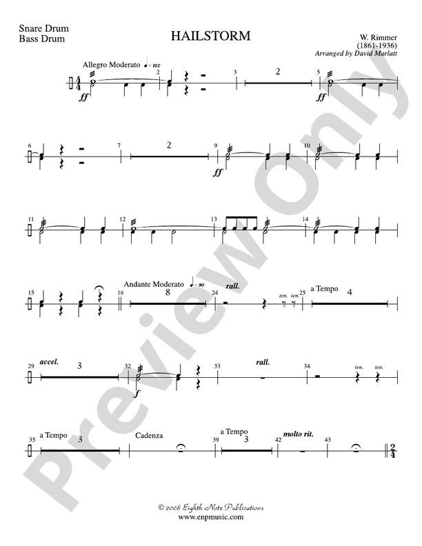 Hailstorm Solo Cornet And Concert Band Snare Drum Snare Drum Part