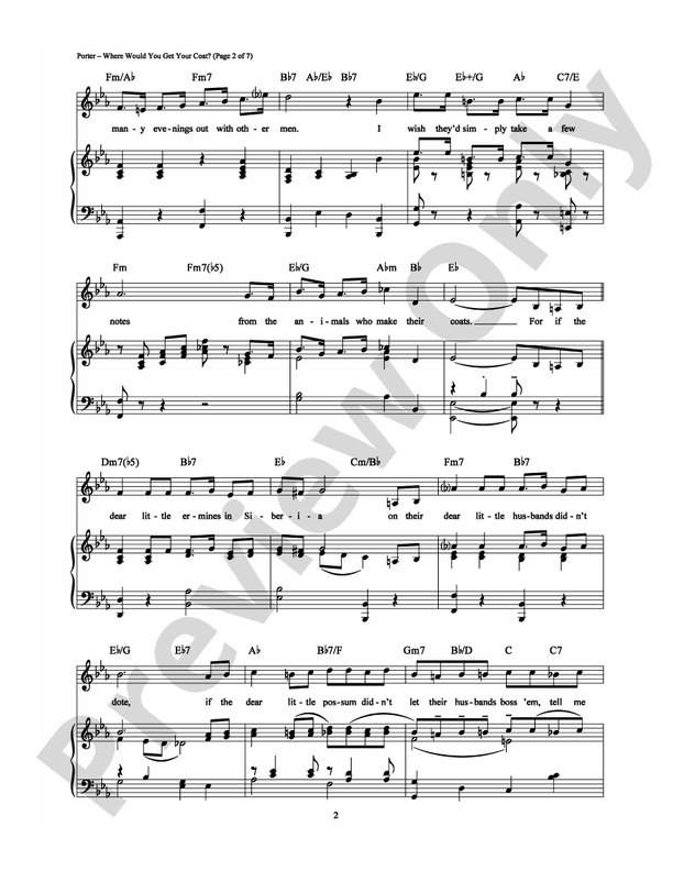 Where Would You Get Your Coat?: Piano/Vocal/Chords: Cole Porter ...