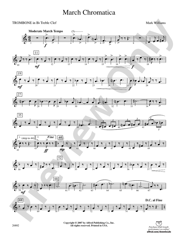 March Chromatica: (wp) 1st B-flat Trombone T.C.: (wp) 1st B-flat ...