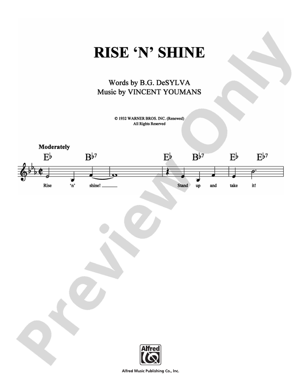 Rise 'n' Shine: Lead Sheet: Vincent Youmans - Digital Sheet Music Download