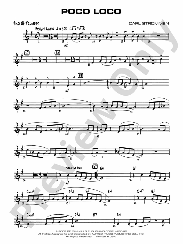 Poco Loco: 2nd B-flat Trumpet: 2nd B-flat Trumpet Part - Digital Sheet Music Download