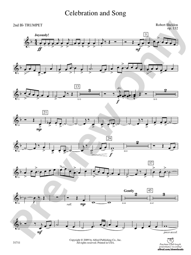 Celebration and Song: 2nd B-flat Trumpet: 2nd B-flat Trumpet Part - Digital Sheet Music Download