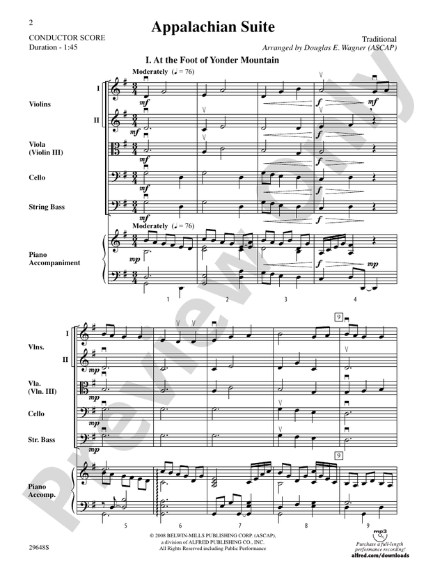 Appalachian Suite: Score: String Orchestra Score - Digital Sheet Music ...