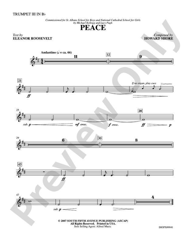 Peace: 3rd B-flat Trumpet: 3rd B-flat Trumpet Part - Digital Sheet ...