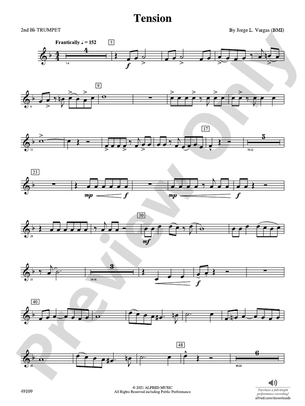 Tension: 2nd B-flat Trumpet: 2nd B-flat Trumpet Part - Digital Sheet ...