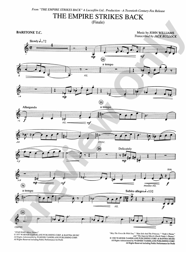 The Empire Strikes Back (Finale): Baritone T.C.: Baritone T.C. Part ...