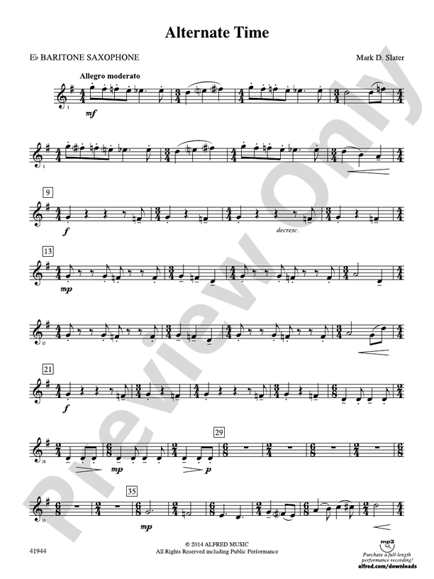 Alternate Time E Flat Baritone Saxophone E Flat Baritone Saxophone